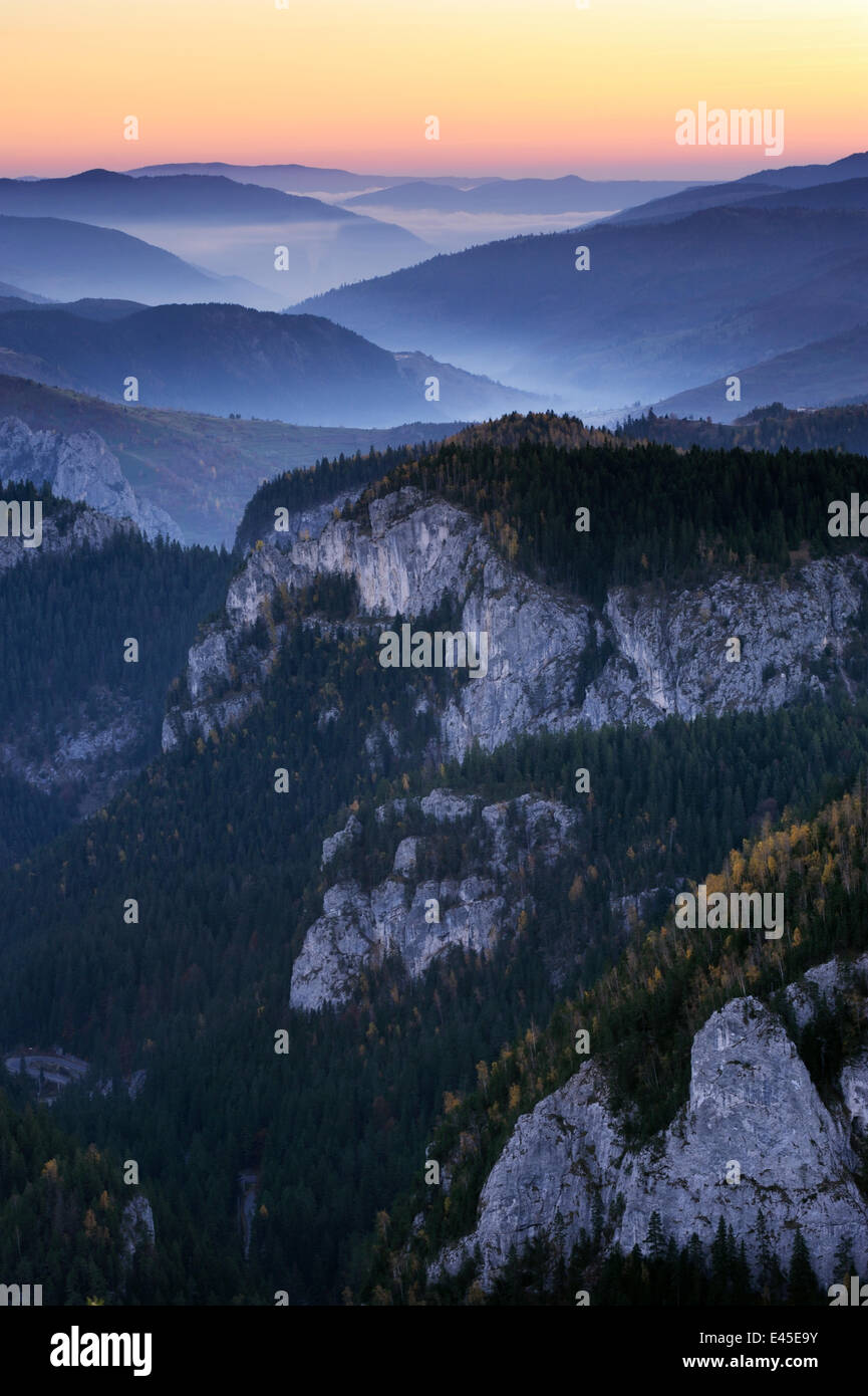 Bicaz Gorges at dawn, Cheile Bicazului-Hasmas National Park, Carpathian ...