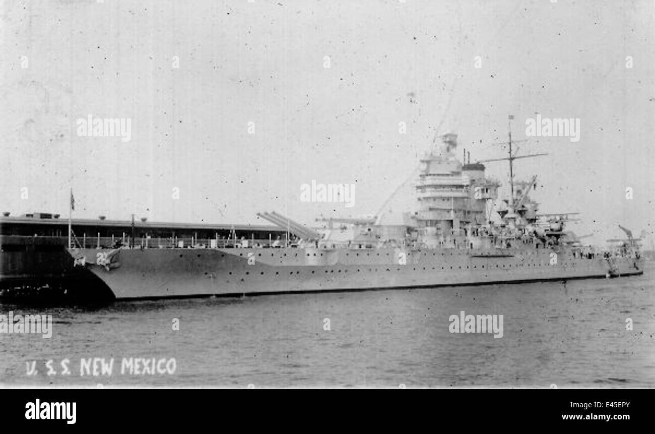 A photograph of the USS New Mexico (BB-40), a New Mexico-class ...