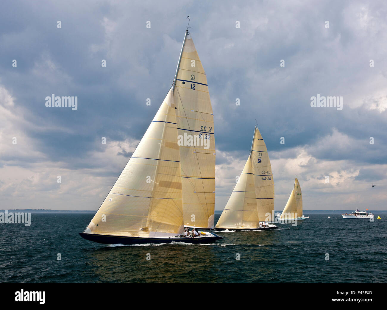 Yachts racing at the 12 Metre World Championships, Newport, Rhode ...