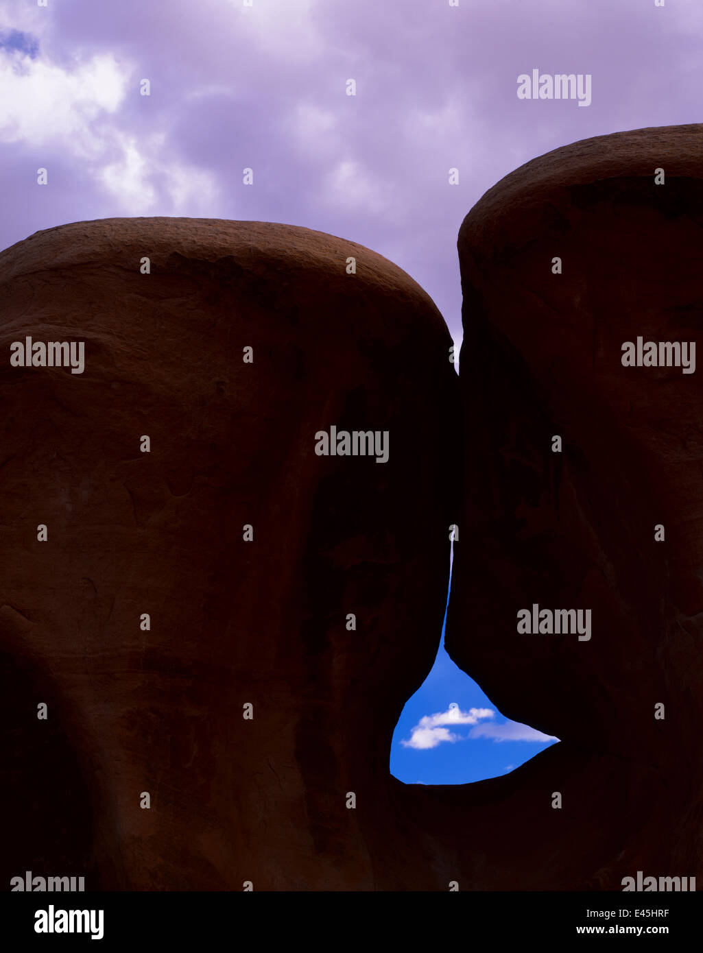 Silhouette of Devils Garden with windows showing between eroded ...