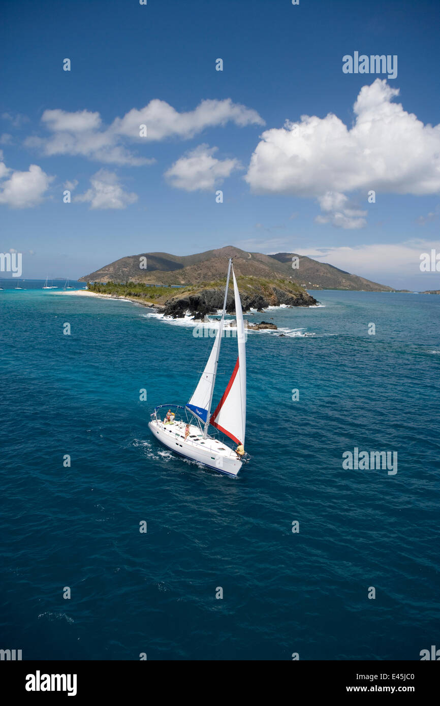 Sunsail yacht sailing in the British Virgin Islands, March 2006. Model ...