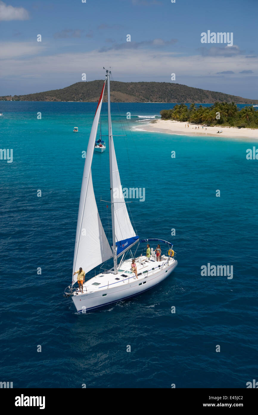 Sunsail yacht sailing in the British Virgin Islands, March 2006. Model ...