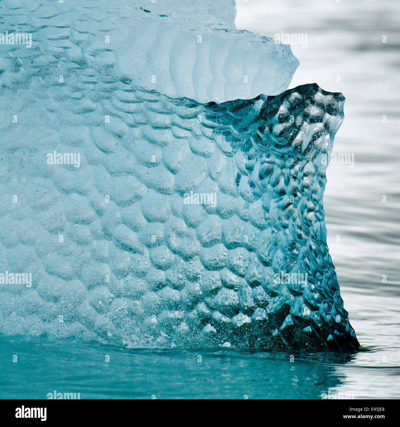 Patterns in blue iceberg off Spitsbergen, Svalbard, Arctic Norway, June ...