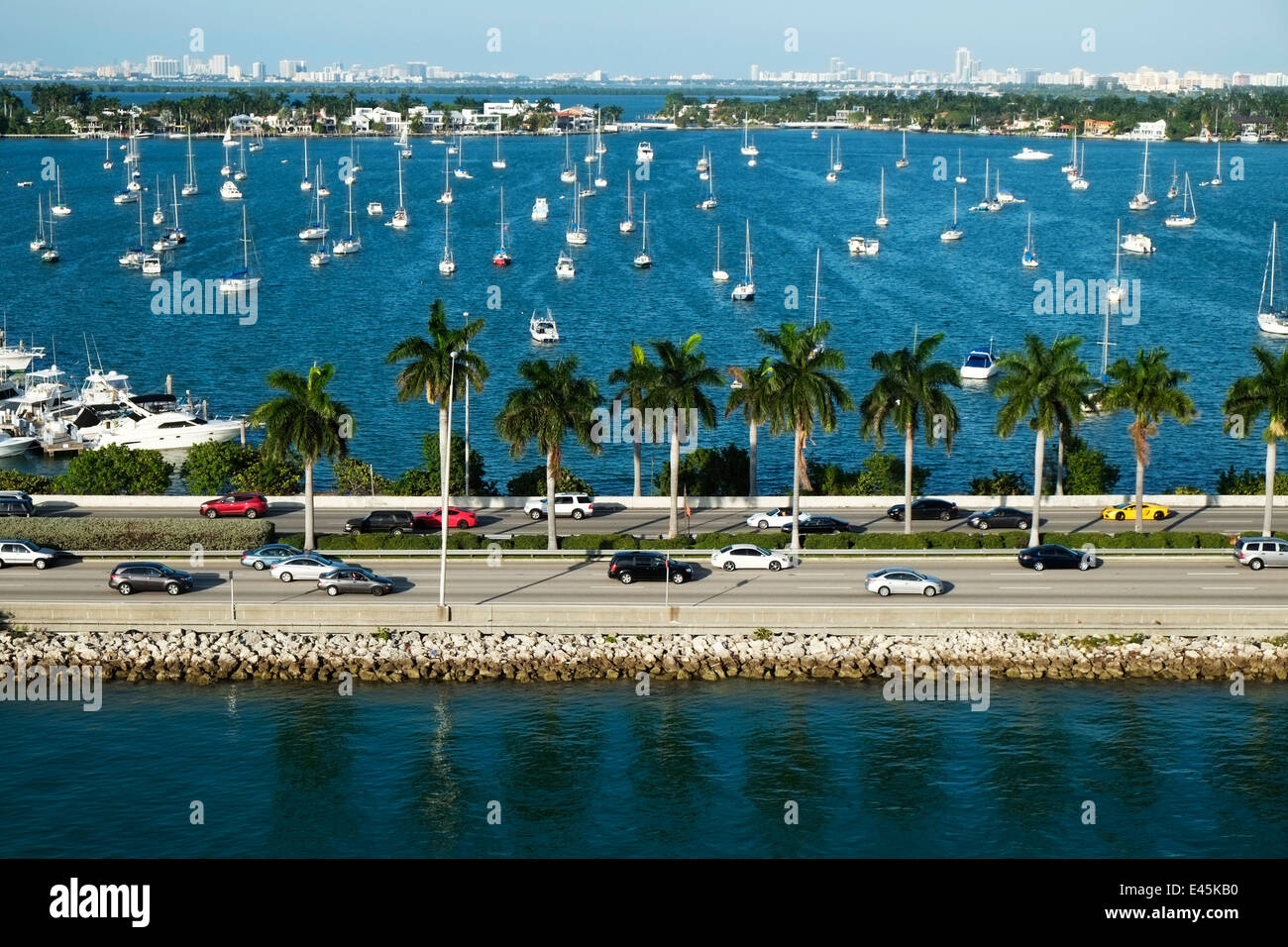 Boats Sailboats Port of Miami Cruise Ship Docks Florida FL US Stock ...