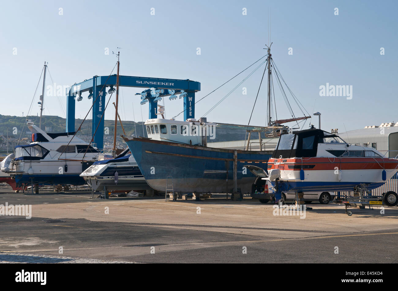 Boatyard at the Portland Marina. Dorset, England, 2010 Stock Photo - Alamy