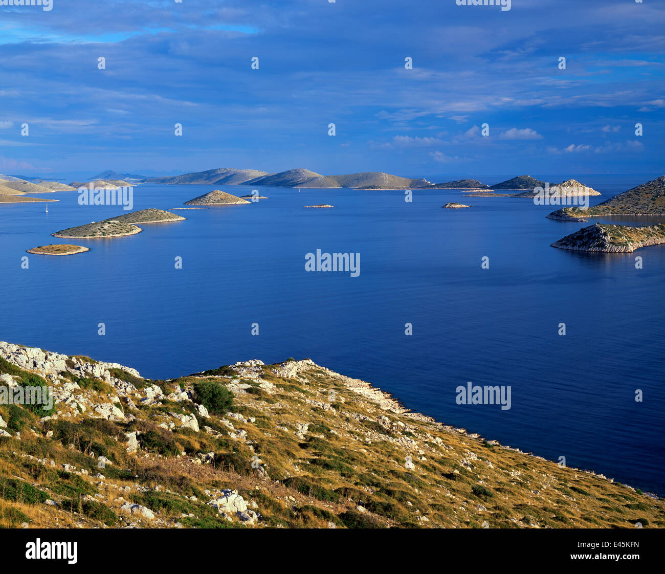 View from Levrnaka Island to the south, Kornati National Park, Croatia ...
