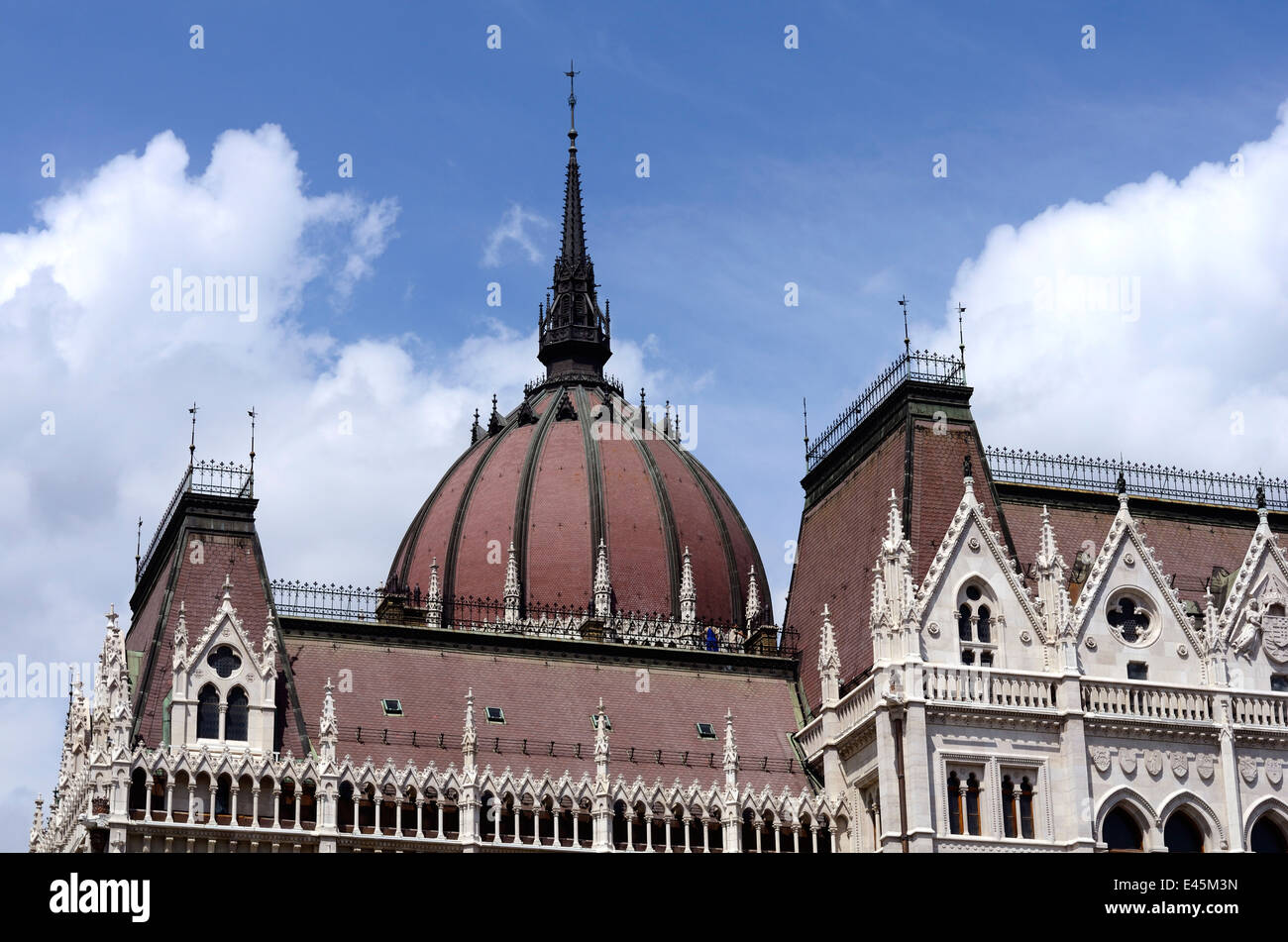Hungary Budapest The Hungarian Parliament detail the dome Stock Photo ...