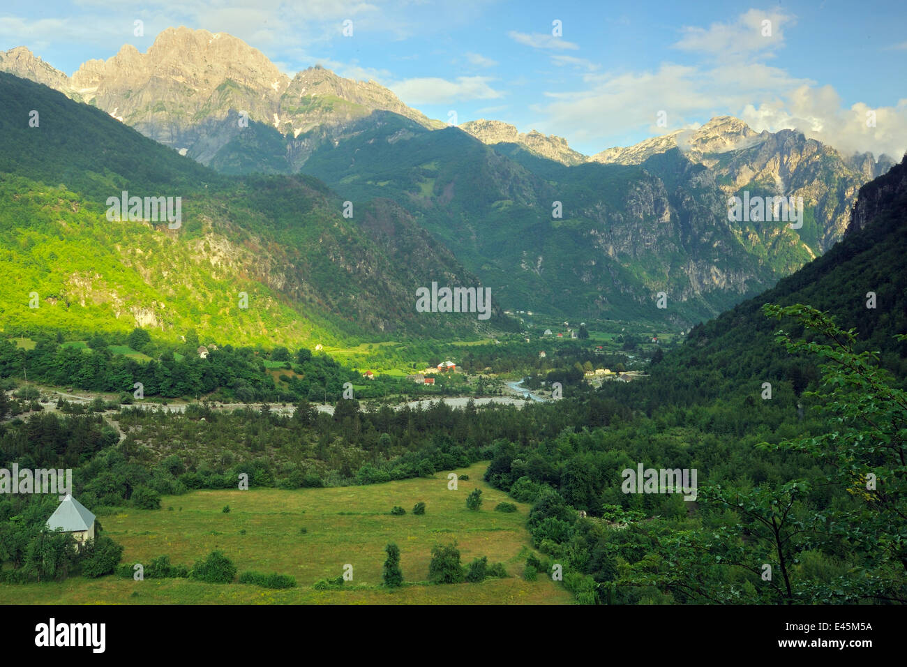Remote village of Thethi, Thethi National Park, Albania, July 2009 ...