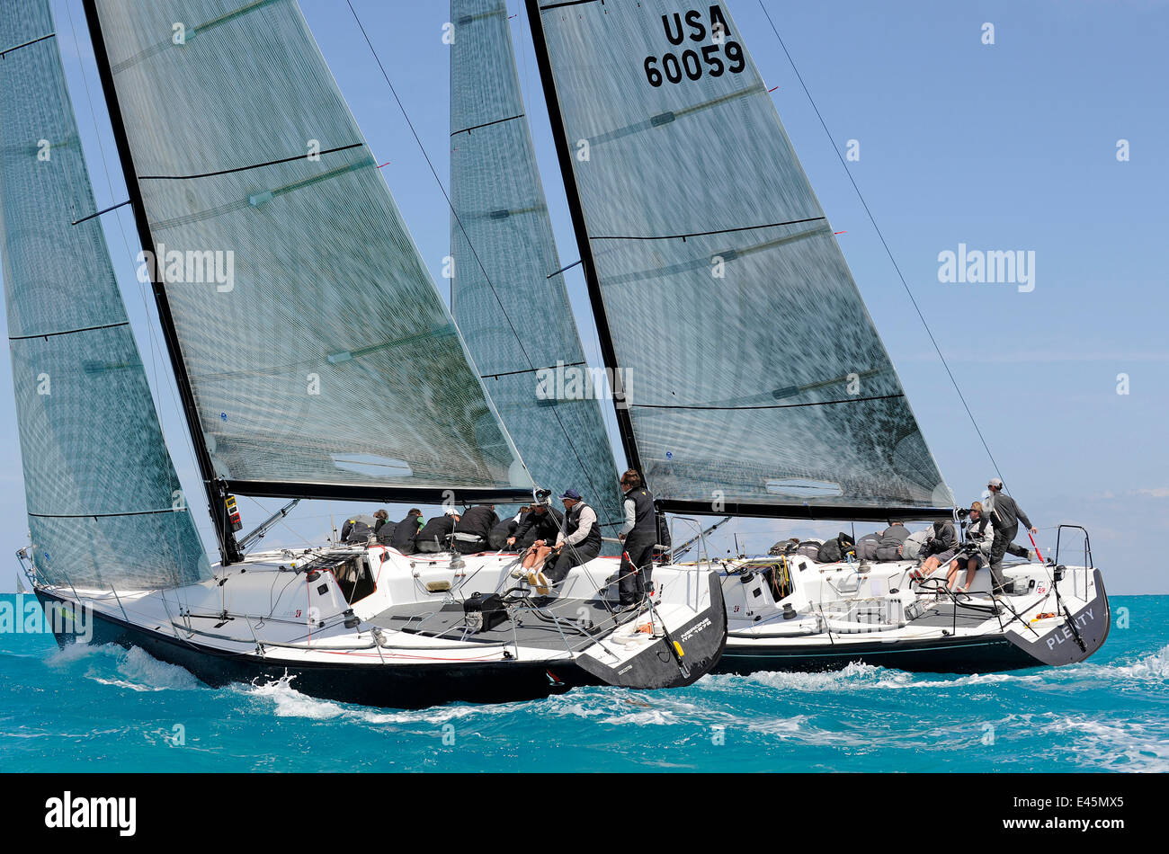 Farr 40s "Nerone" and "Plenty" racing at the Miami Grand Prix, Florida ...