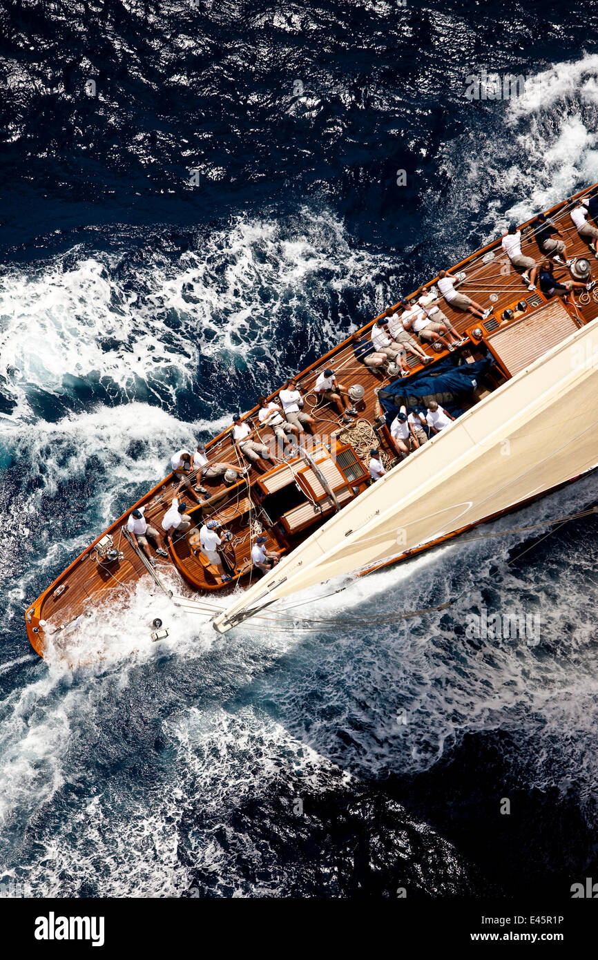 J-Class "Velsheda" sailing at the Panerai Antigua Classic Yacht Regatta ...