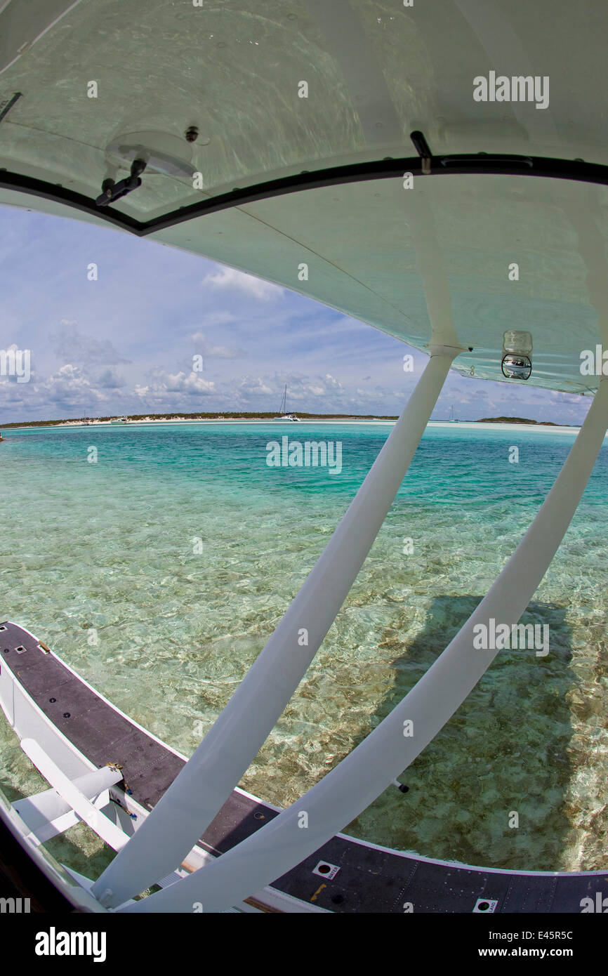 Exploring the Exumas by seaplane. Bahamas, Caribbean. June 2009 Stock ...