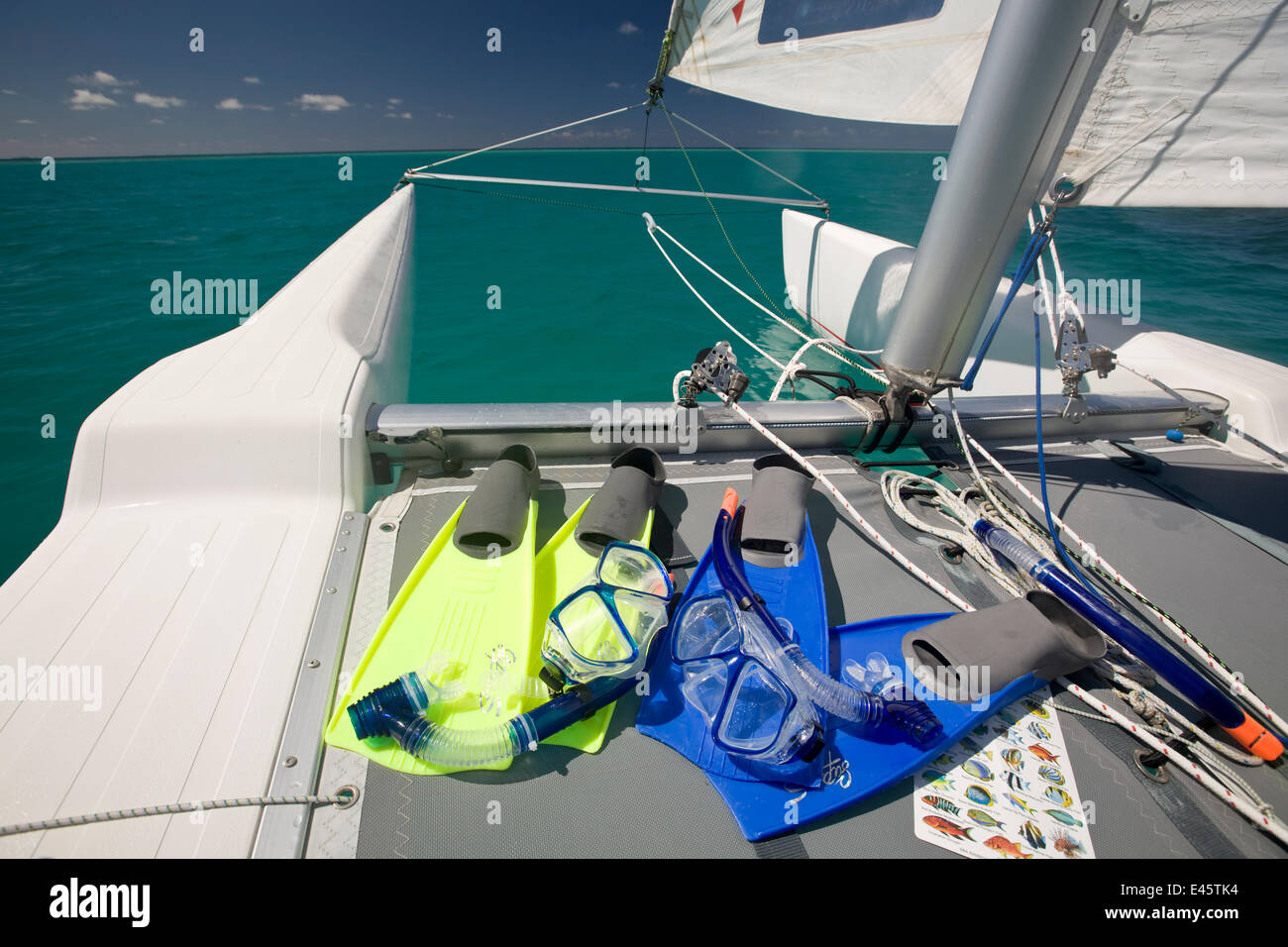 Water sports activities, sailboarding and catamaran sailing at the ...