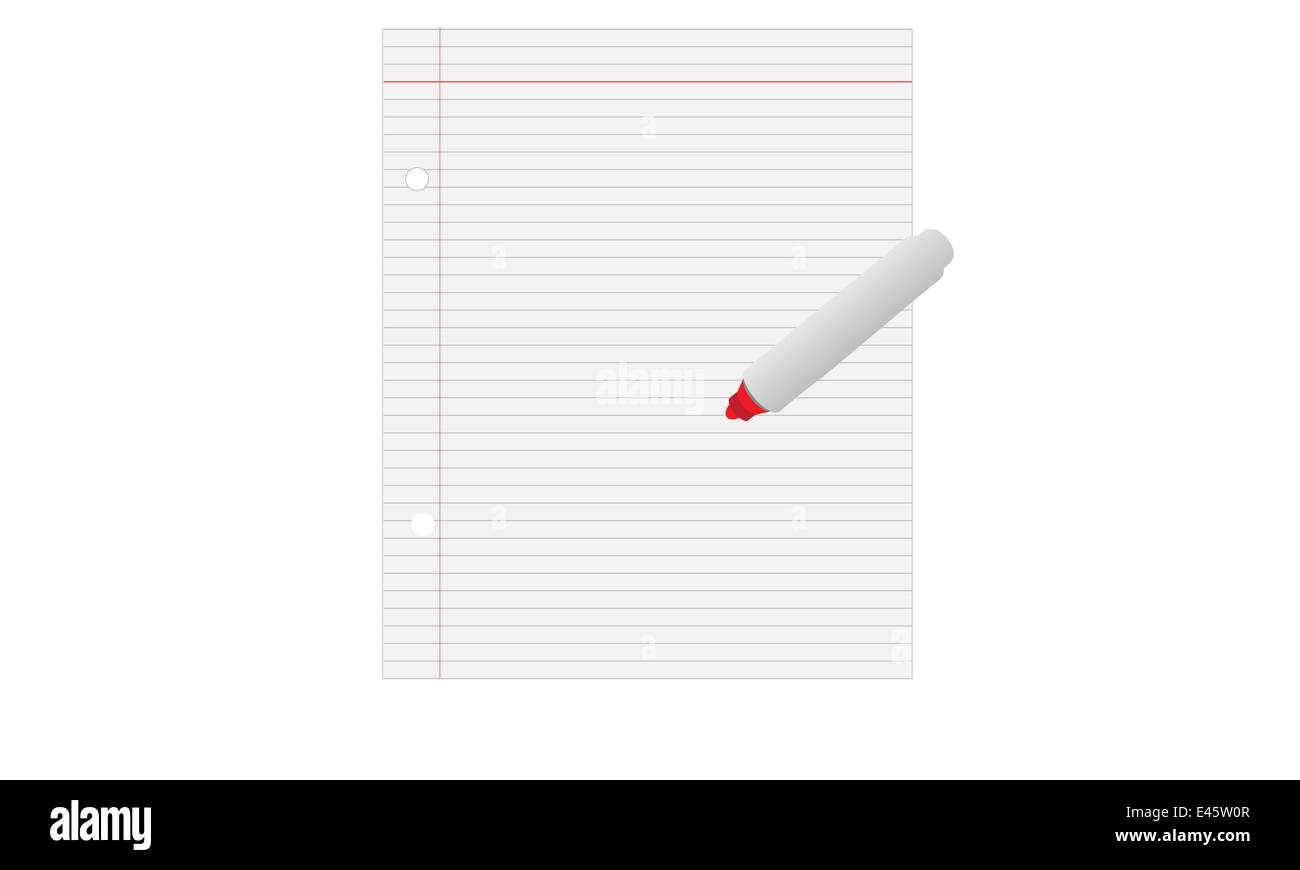 Lined Paper and Pen Stock Photo - Alamy