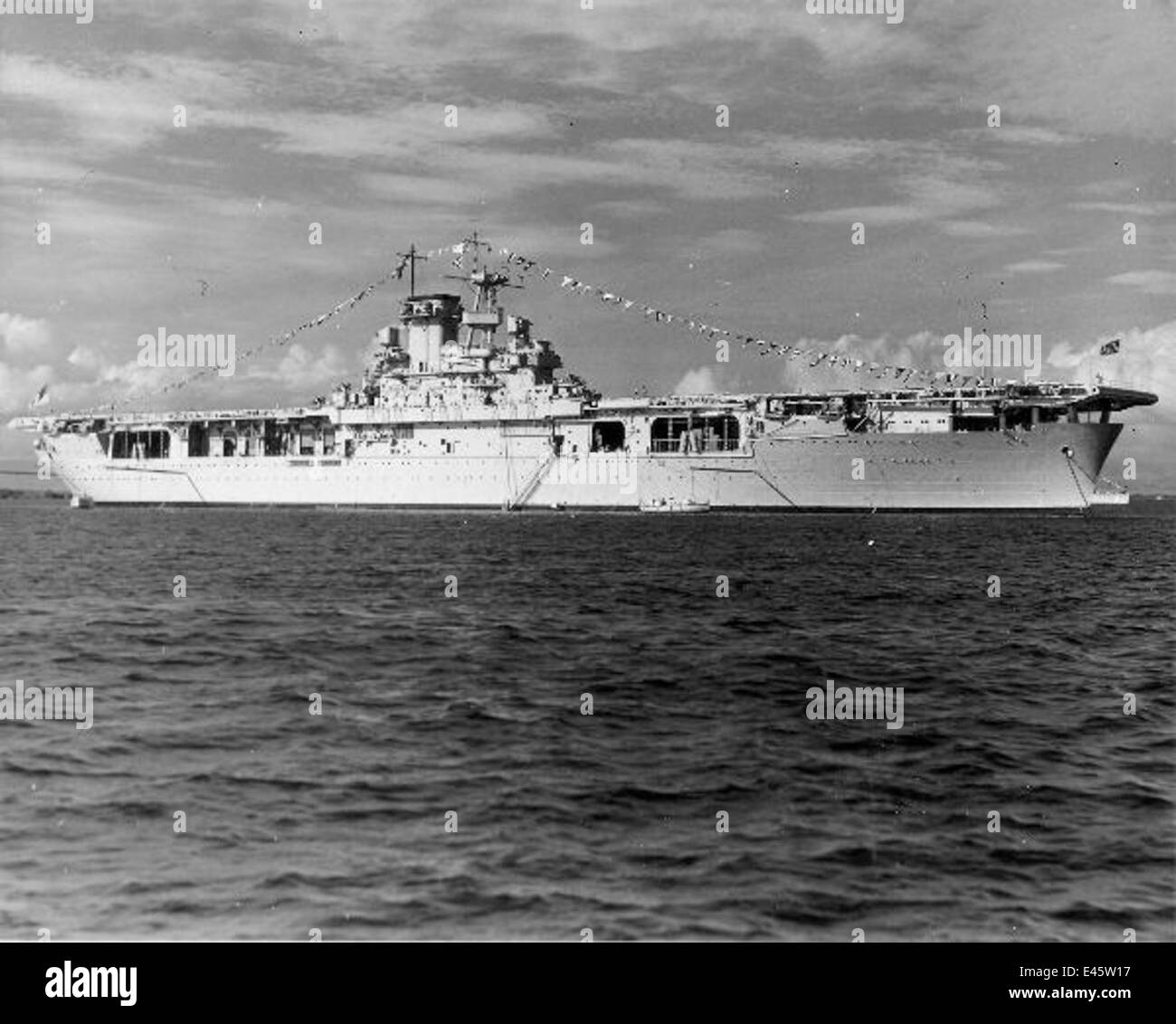 This photograph captures the USS Wasp (CV-7), an aircraft carrier of ...
