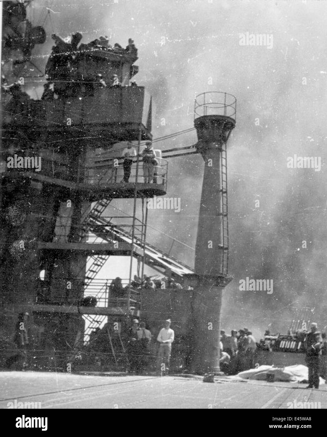 A photograph of the USS Yorktown (CV-5) aircraft carrier during the ...