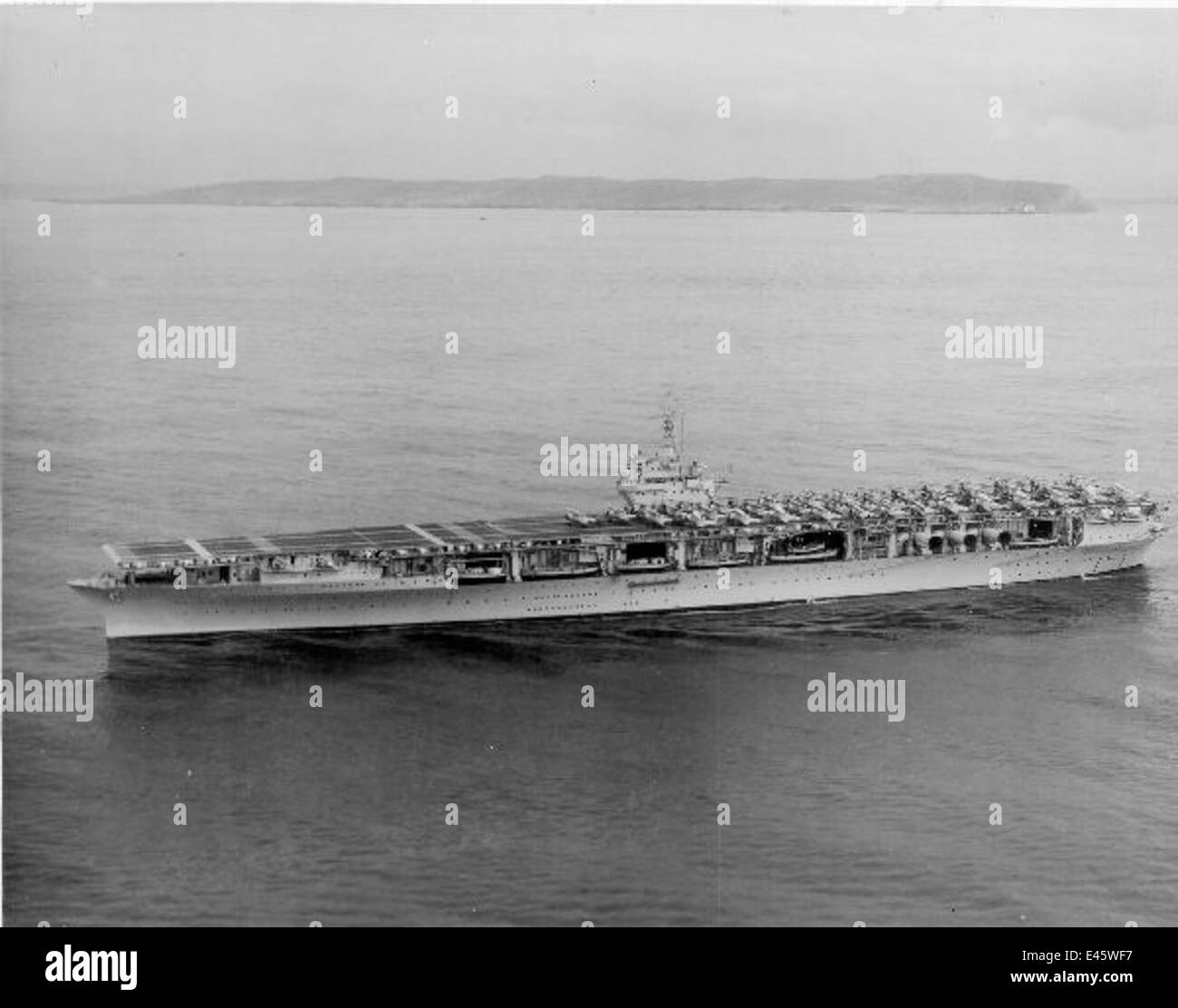 The aircraft carrier USS Lexington (CV-4) operating at sea in 1937. As ...