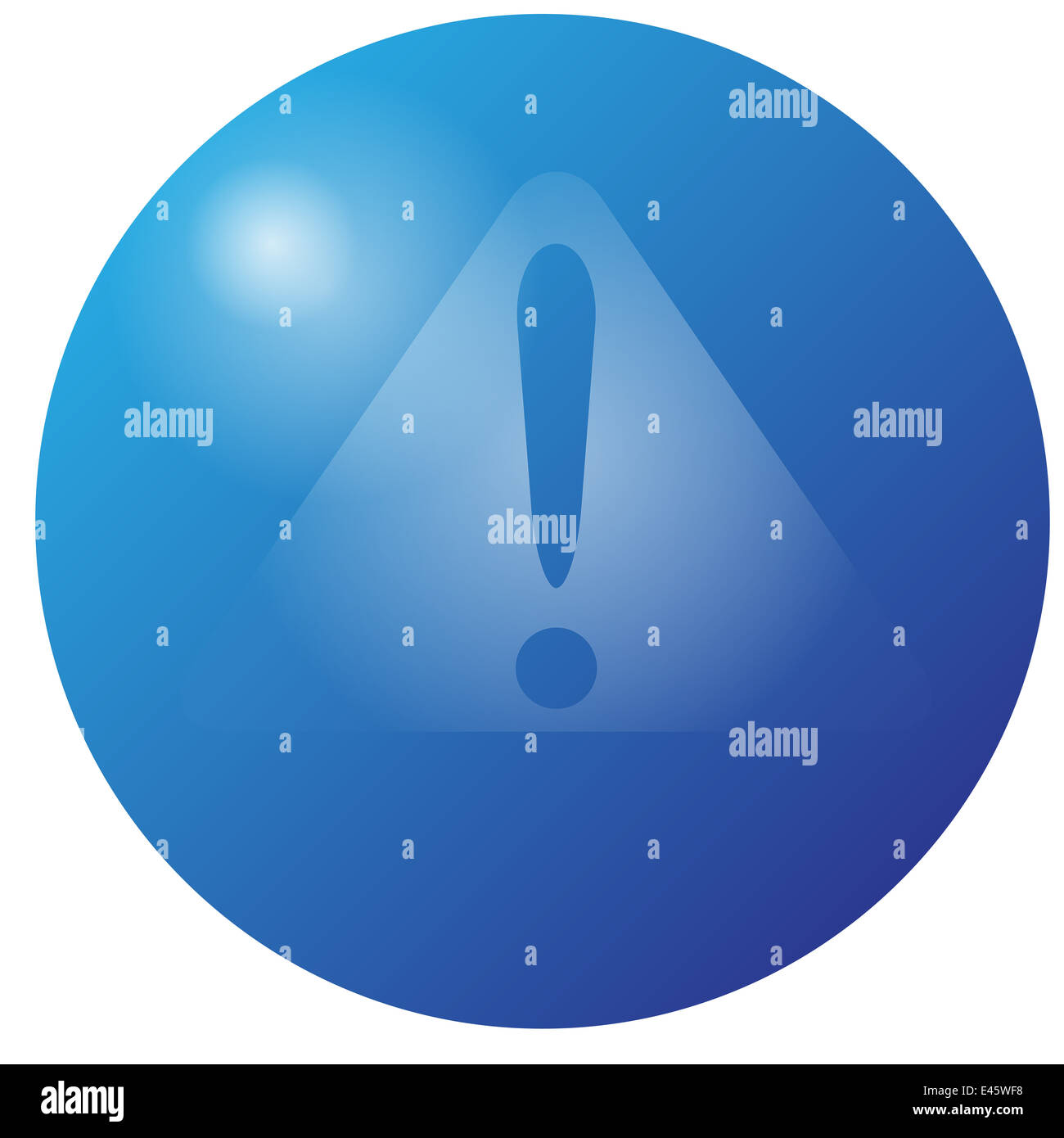 Blue Beware Icon Stock Photo - Alamy