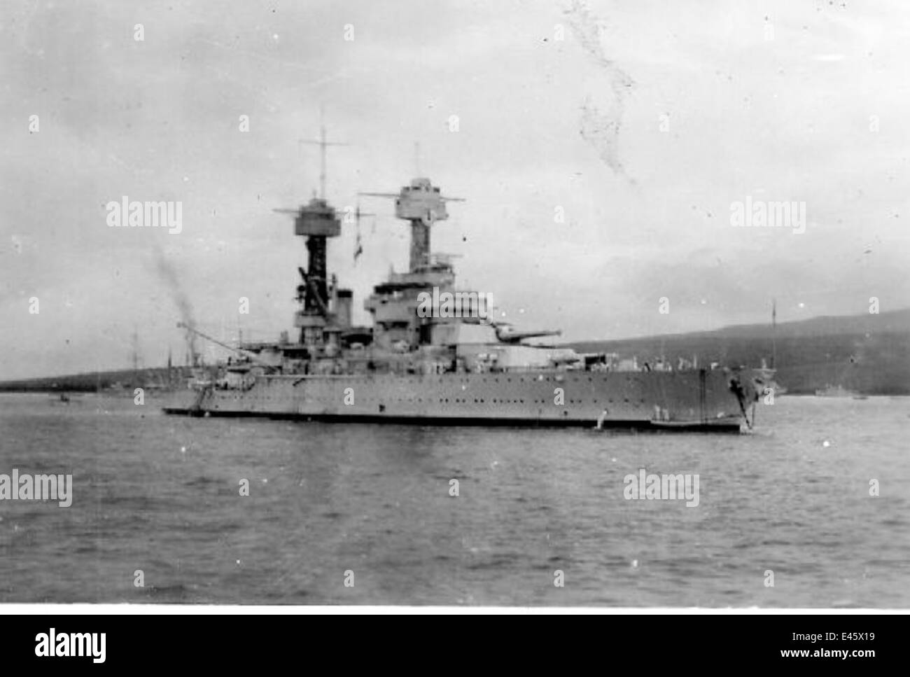 The anchor of a Colorado-class battleship, photographed in 1936 ...
