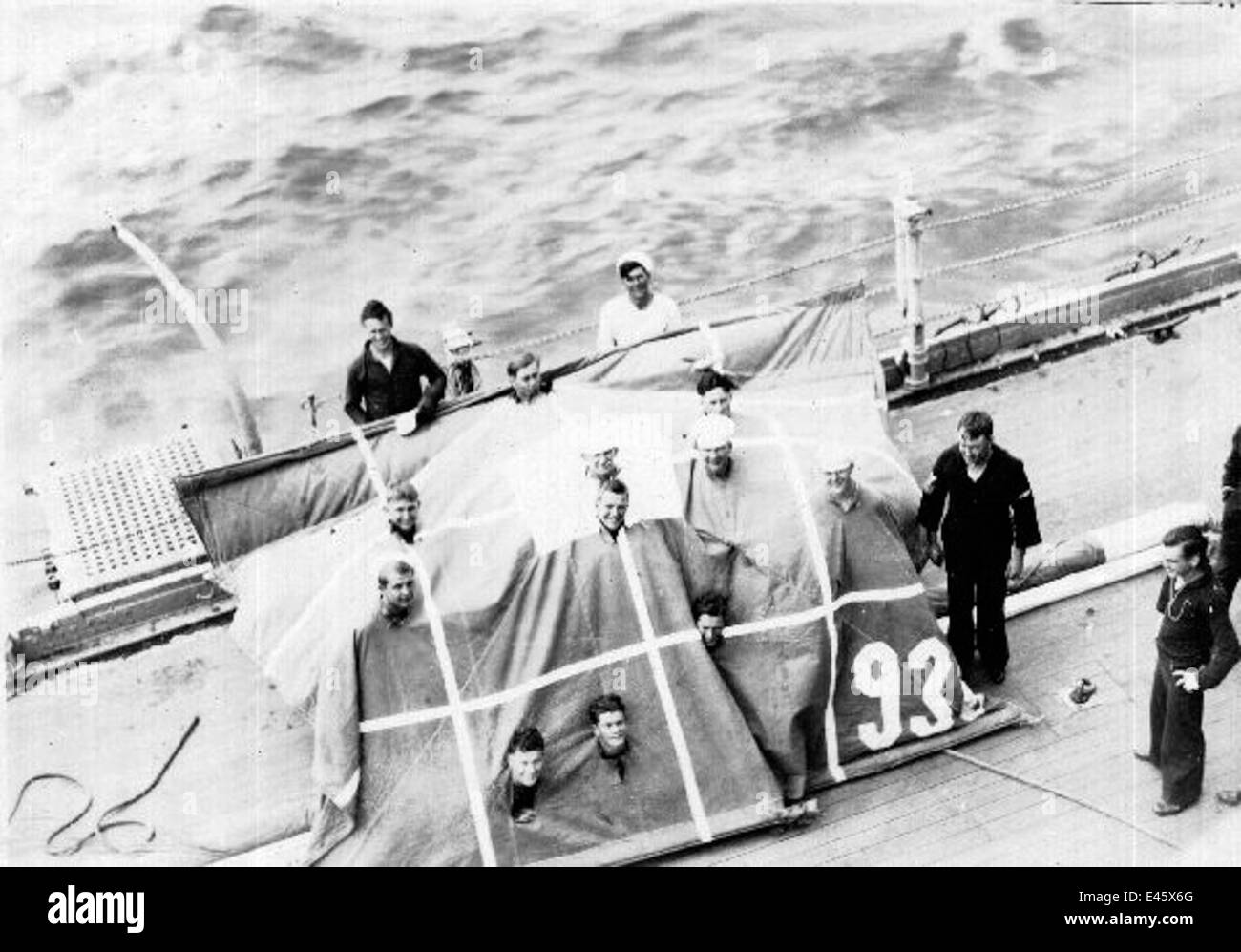 Sailors aboard the USS California (BB-44) engaging in gunnery training ...