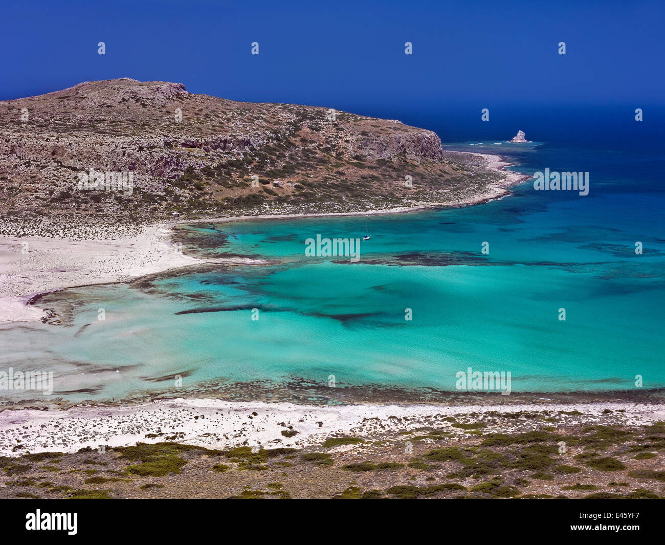 View of Gramvoùssa bay and island, Crete, Greece Stock Photo - Alamy