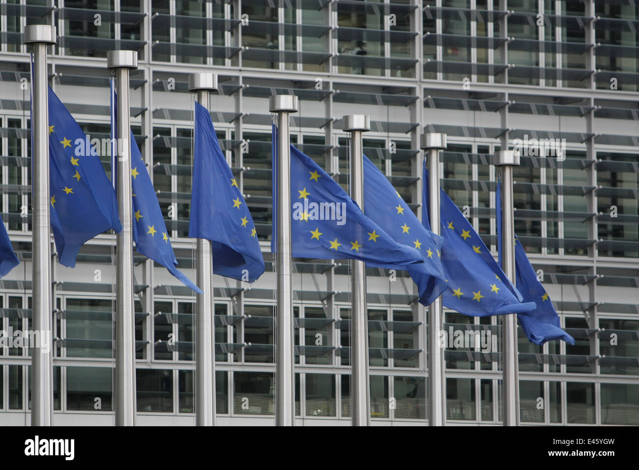 european commission building with flags, brussels belgium Stock Photo ...