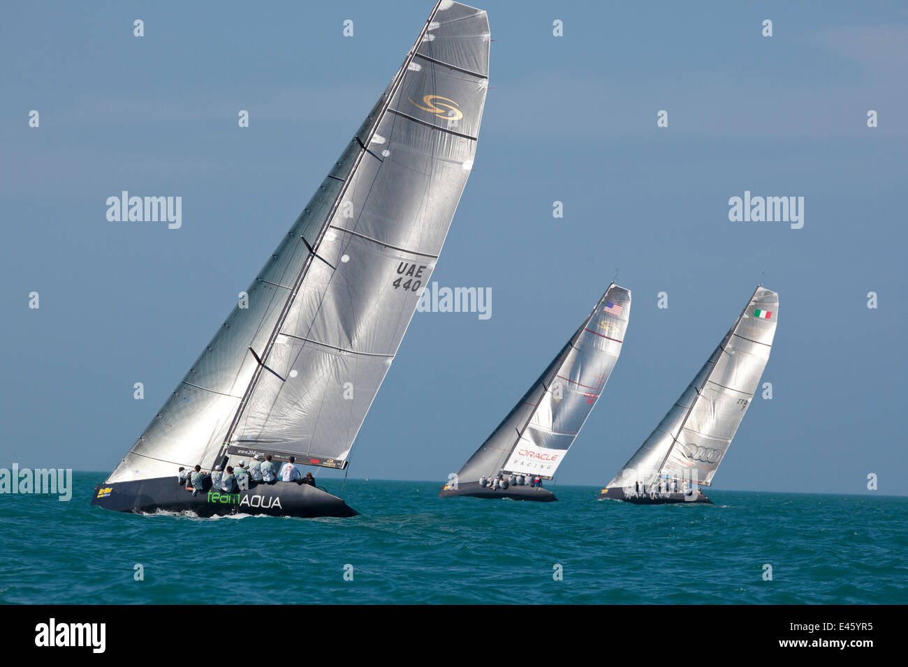Fleet during a race in Key West Race Week. Florida, USA, January 2011 ...