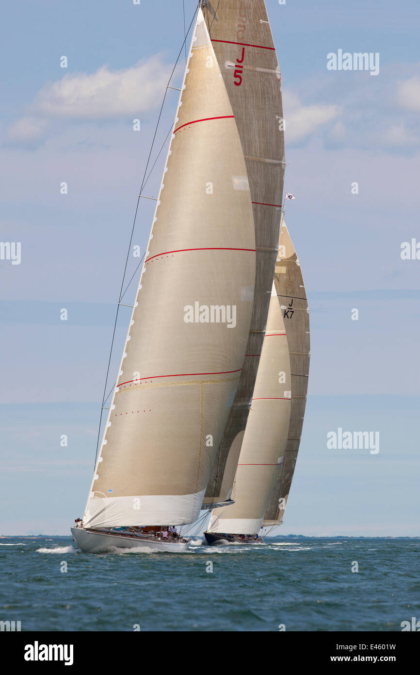 J-Class yachts "Ranger" and "Velsheda" close racing in the J Class ...