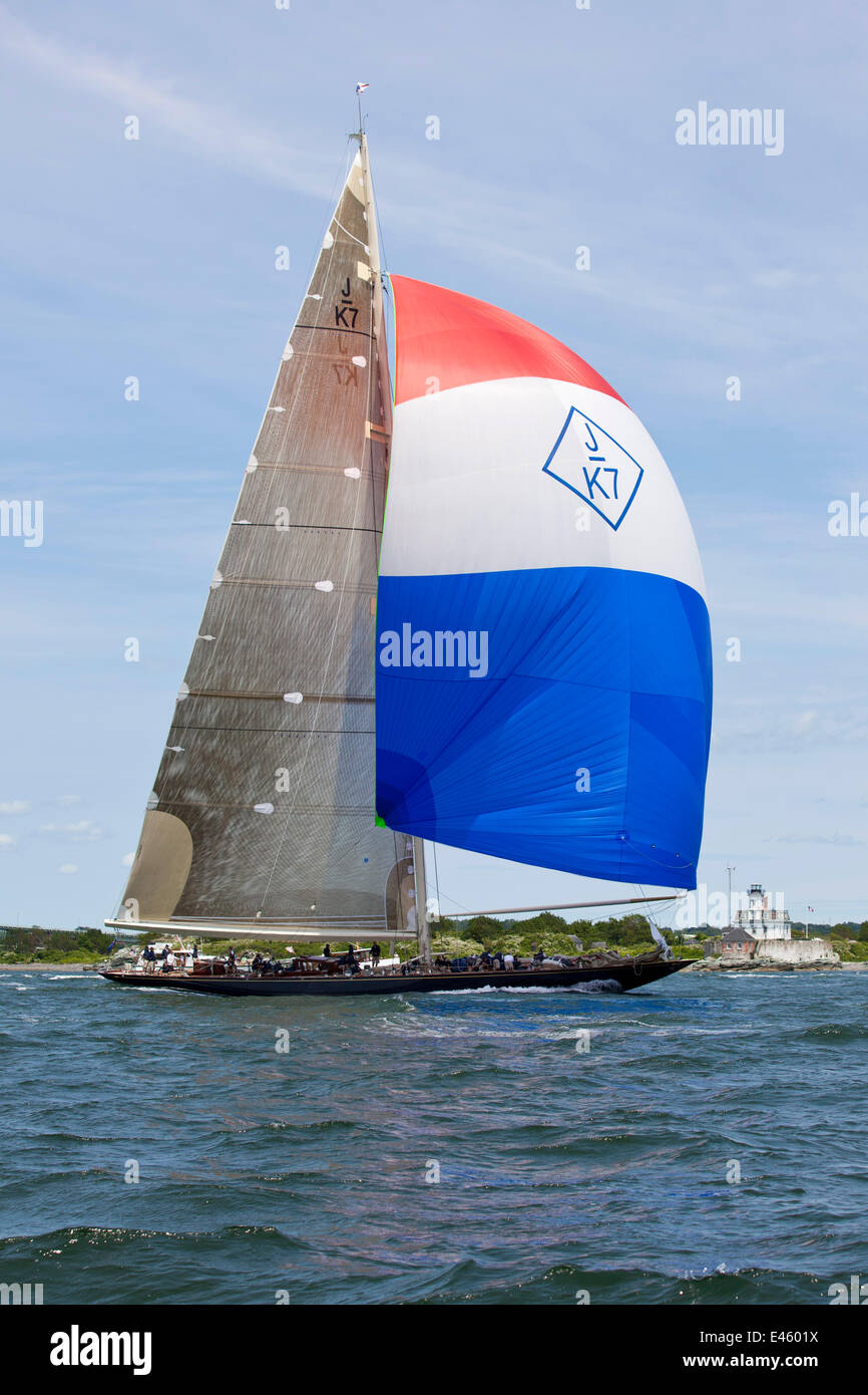 "Velsheda" under spinnaker during the J Class Regatta, Newport, Rhode ...