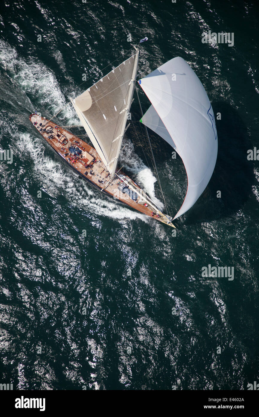 Aerial View Of J Class Yacht Velsheda Under Spinnaker During The J Class Regatta Newport