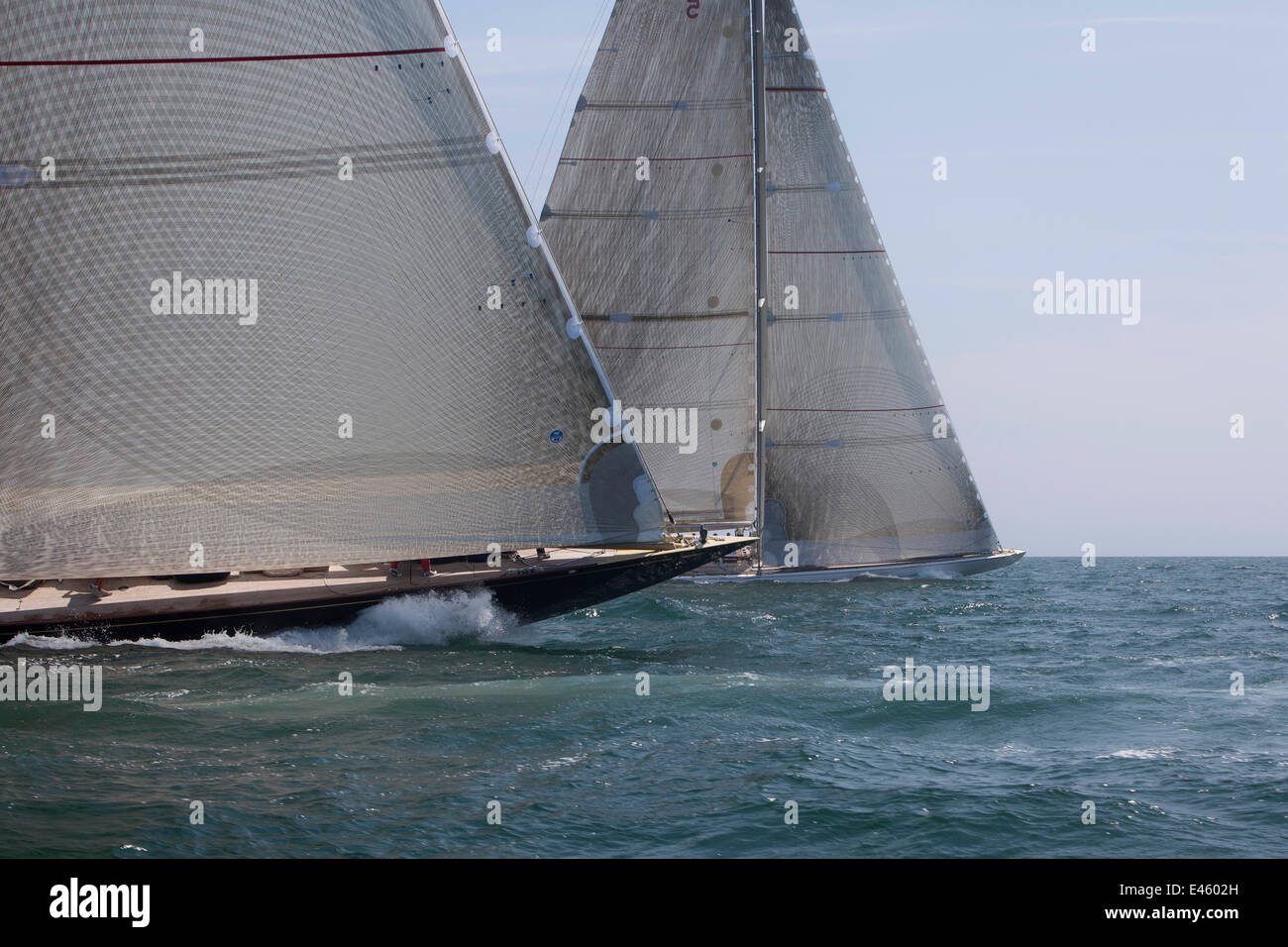 J-class yachts "Velsheda" and "Ranger" racing at the J Class Regatta ...