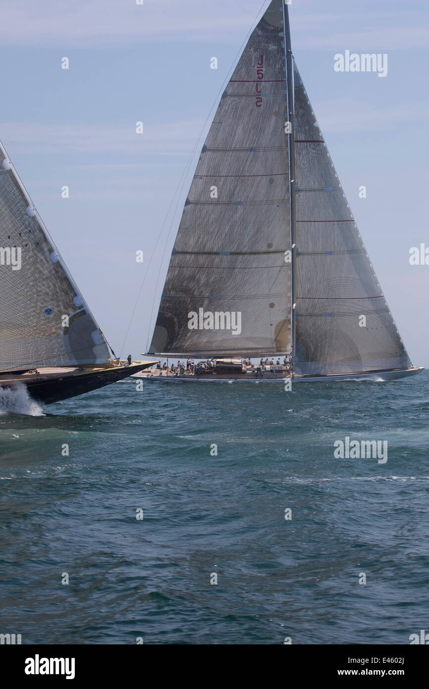 J-class yachts "Velsheda" and "Ranger" racing at the J Class Regatta ...