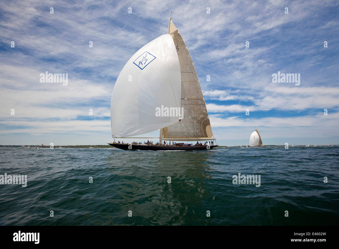 J-class yacht "Velsheda" under spinnaker during the J Class Regatta ...