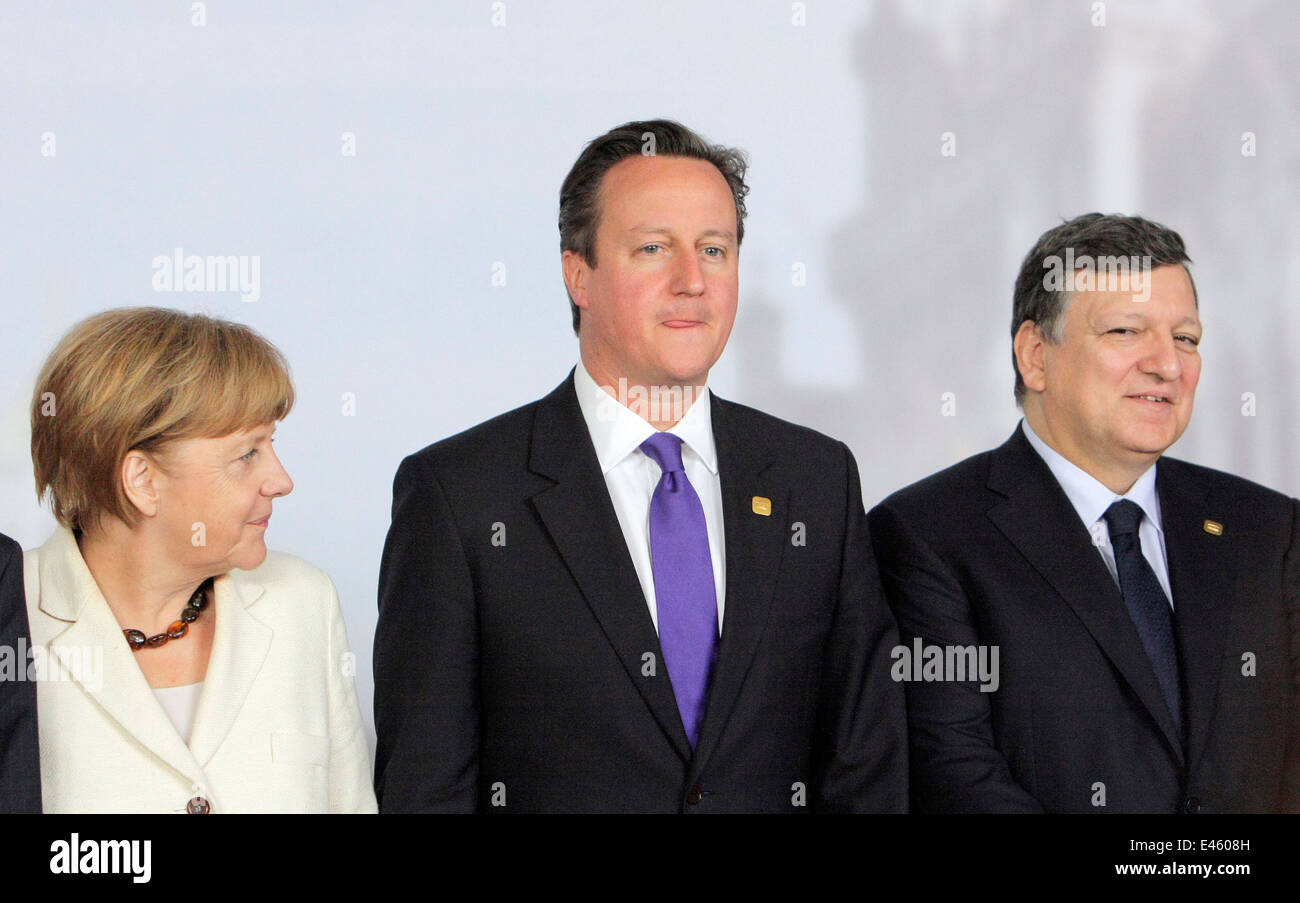 DAVID CAMERON, ANGELA MERKEL AND JOSE MANUEL BARROSO AT G7 SUMMIT ...