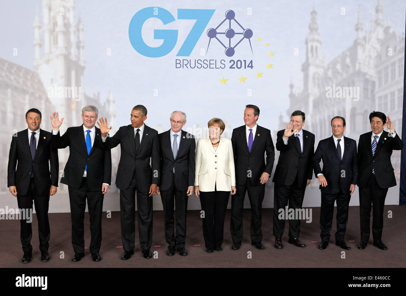 G7 SUMMIT Family Photo BRUSSELS 2014 G7 LEADERS Stock Photo - Alamy