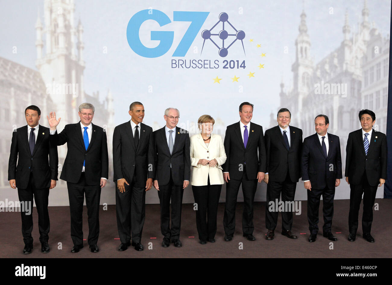 G7 SUMMIT Family Photo BRUSSELS 2014 G7 LEADERS Stock Photo - Alamy