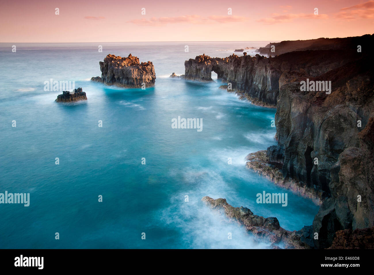 Cliffs and sea-stacks on the coast of "El Hierro" Island. Canary ...