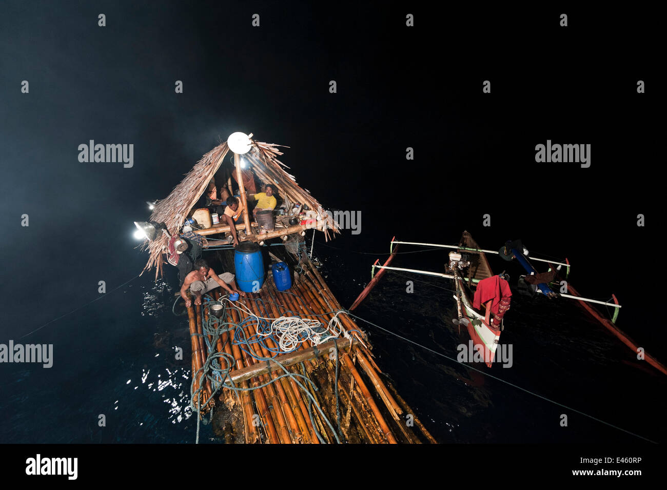 Locally called a rumpon, this fish attracting device (FAD) attached to ...