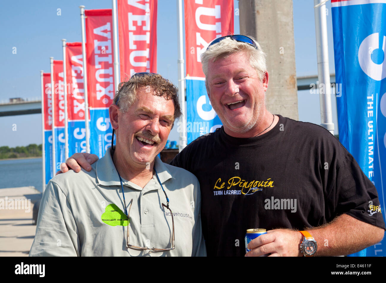 Skippers Brad Van Liew (right) and Derek Hatfield (left), first and ...