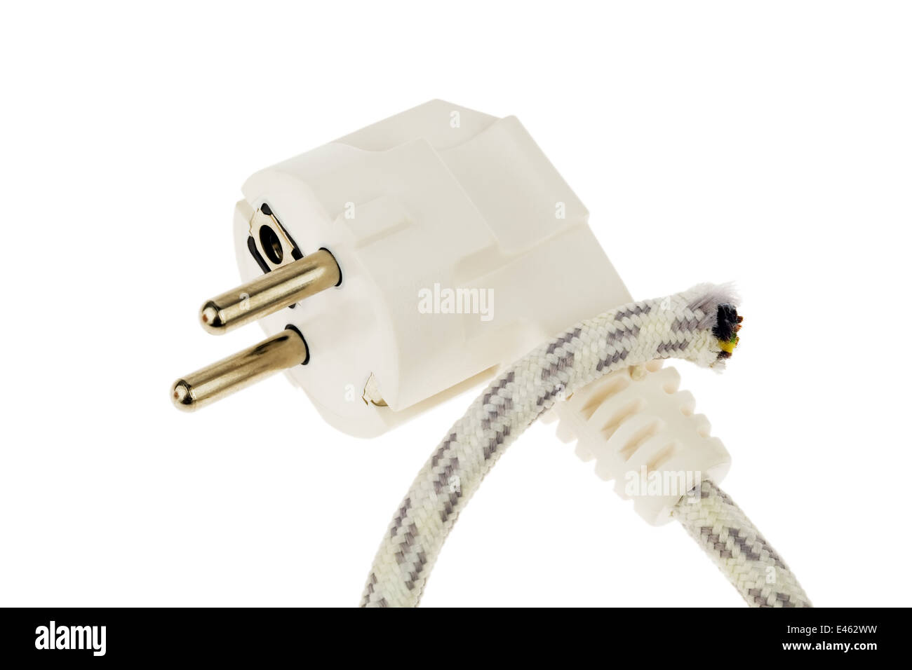 A power plug and separate power cable. Energy supply and energy ...