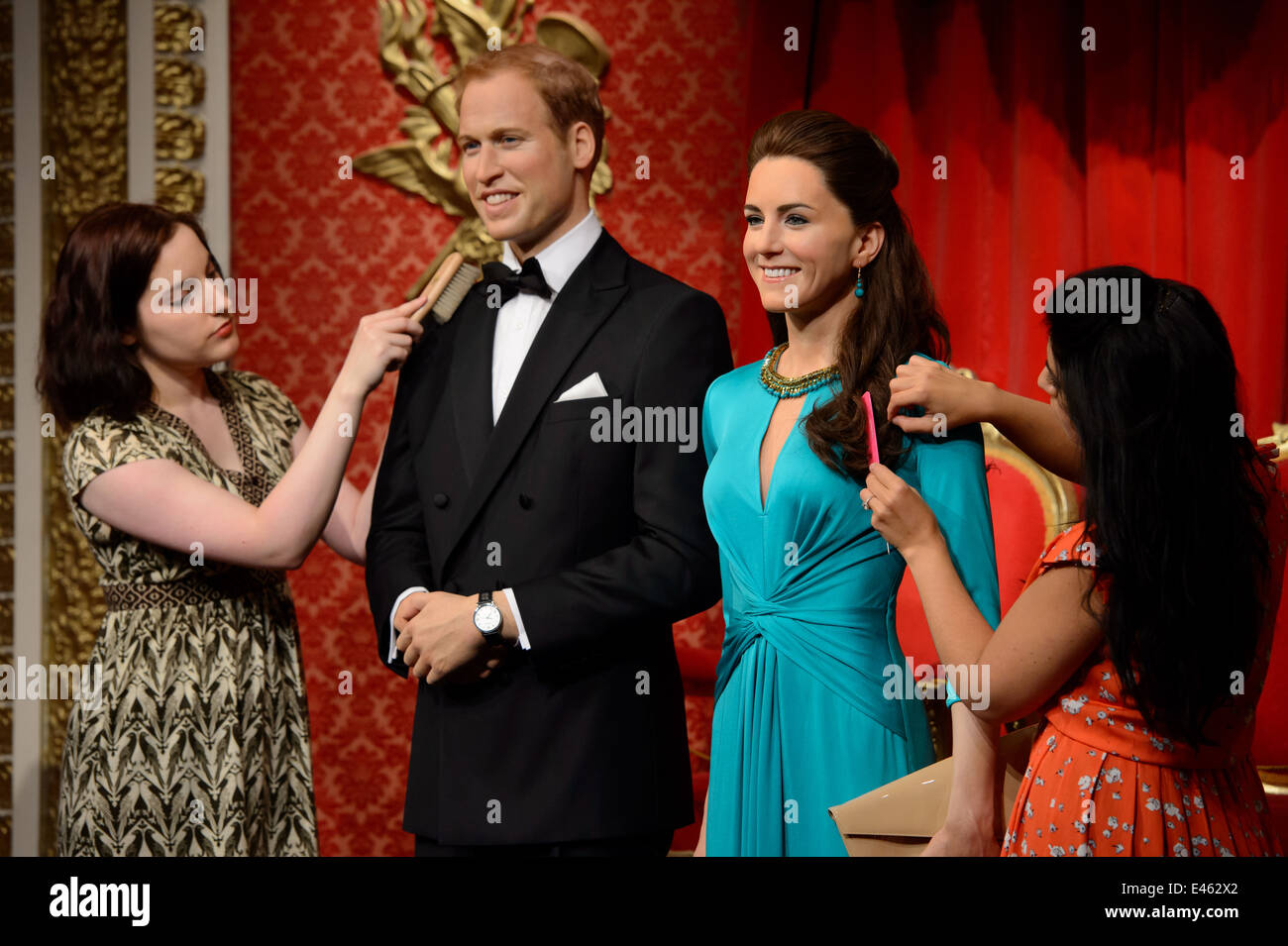 The wax figures of William, Duke of Cambridge and Kate, Duchess of ...