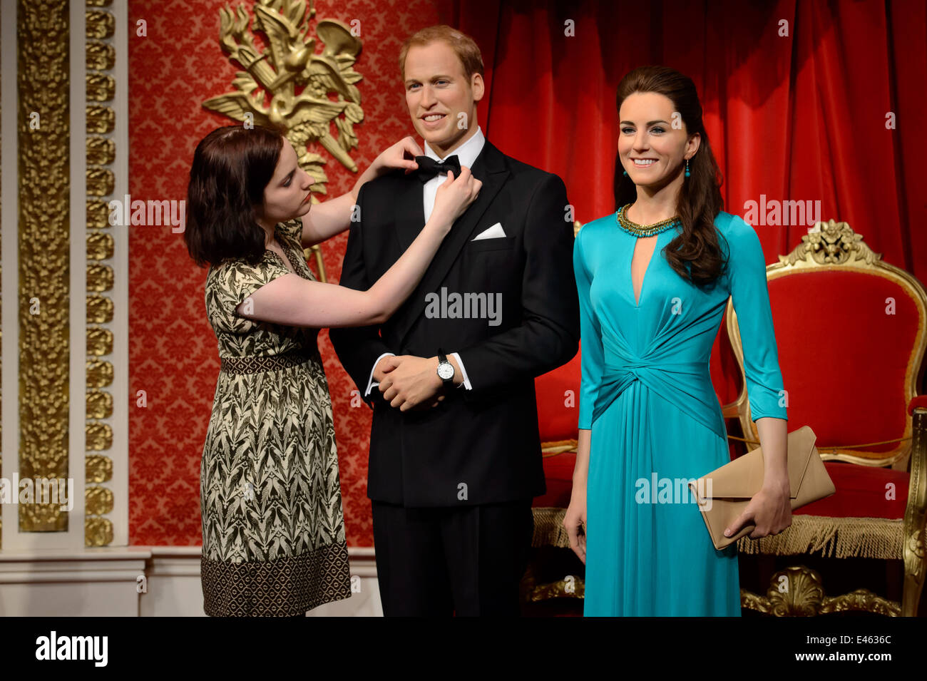 The wax figures of William, Duke of Cambridge and Kate, Duchess of ...