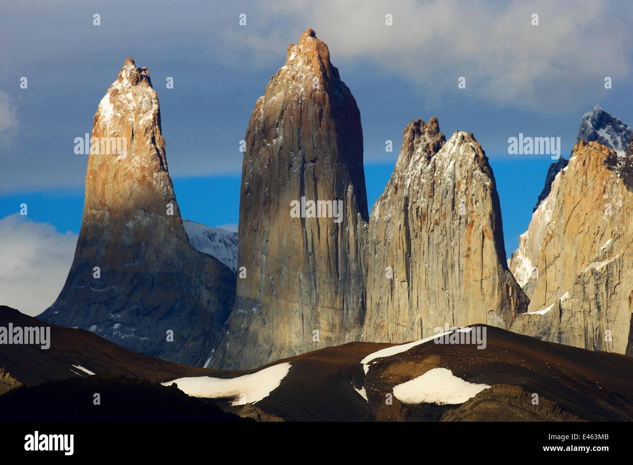 Torres del Paine rock towers, Torres del Paine National Park, Patagonia ...