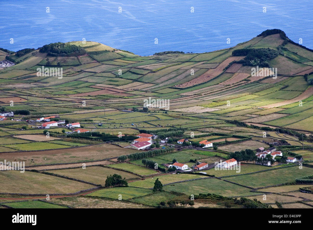 Coastal farmland near Rosais. Sao Jorge, Azores, September 2004 Stock ...