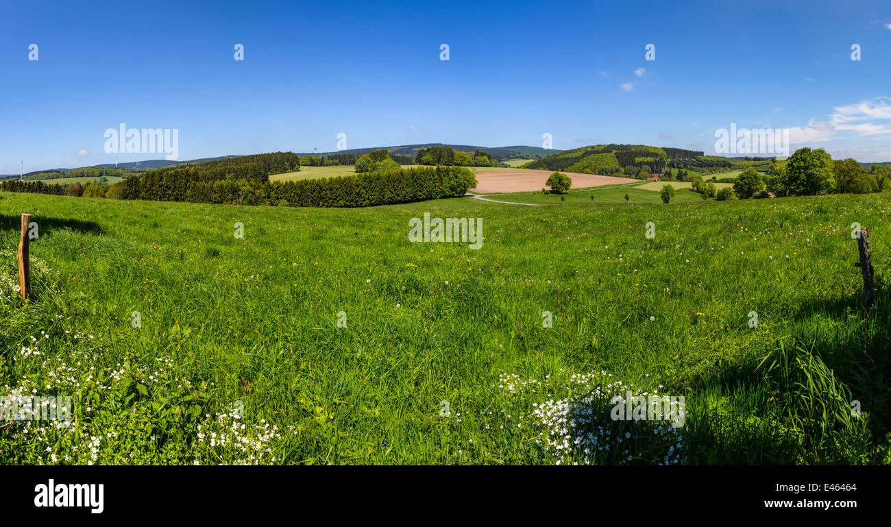 A panoramic view of wonderful green landscape in Germany Stock Photo ...