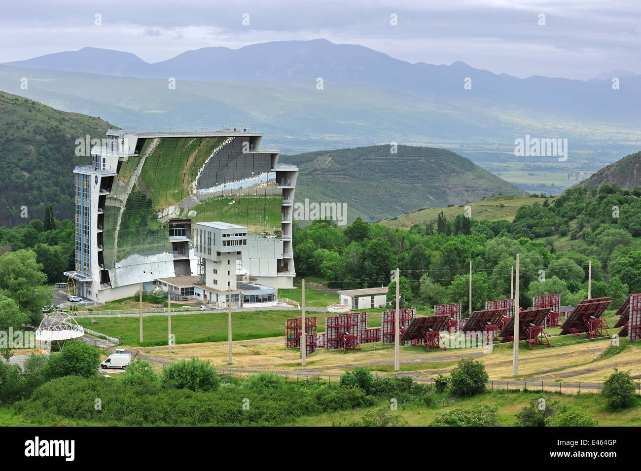 The solar furnace at Odeillo in the Pyrenees-Orientales, Pyrenees ...