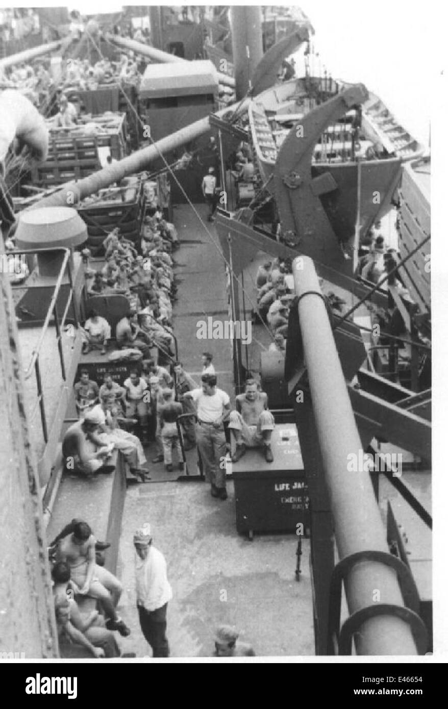 An image showing a troop transport operation to China during WWII. The ...
