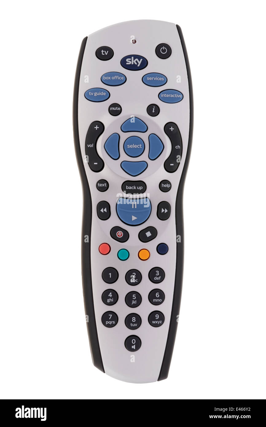 Sky remote control on white background Stock Photo - Alamy