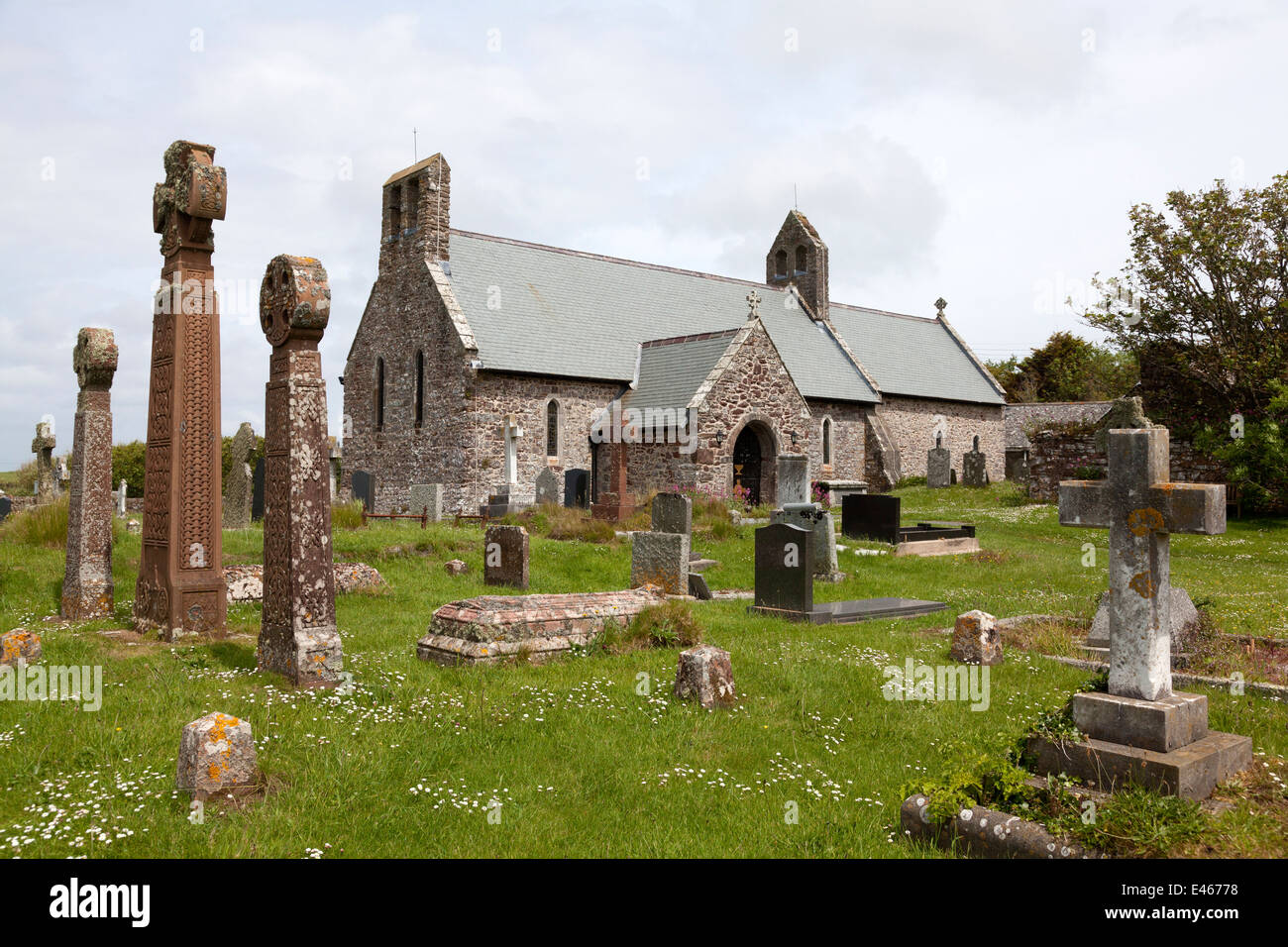 St Bridget's Church and churchyard, St Brides, Pembrokeshire Stock ...