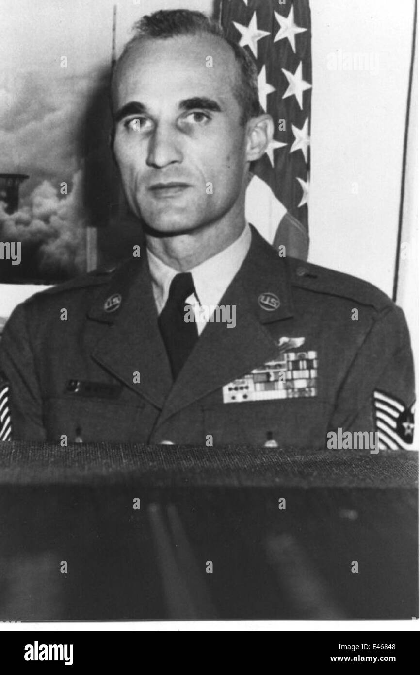 This image shows an important moment in the career of Watts, a pilot ...