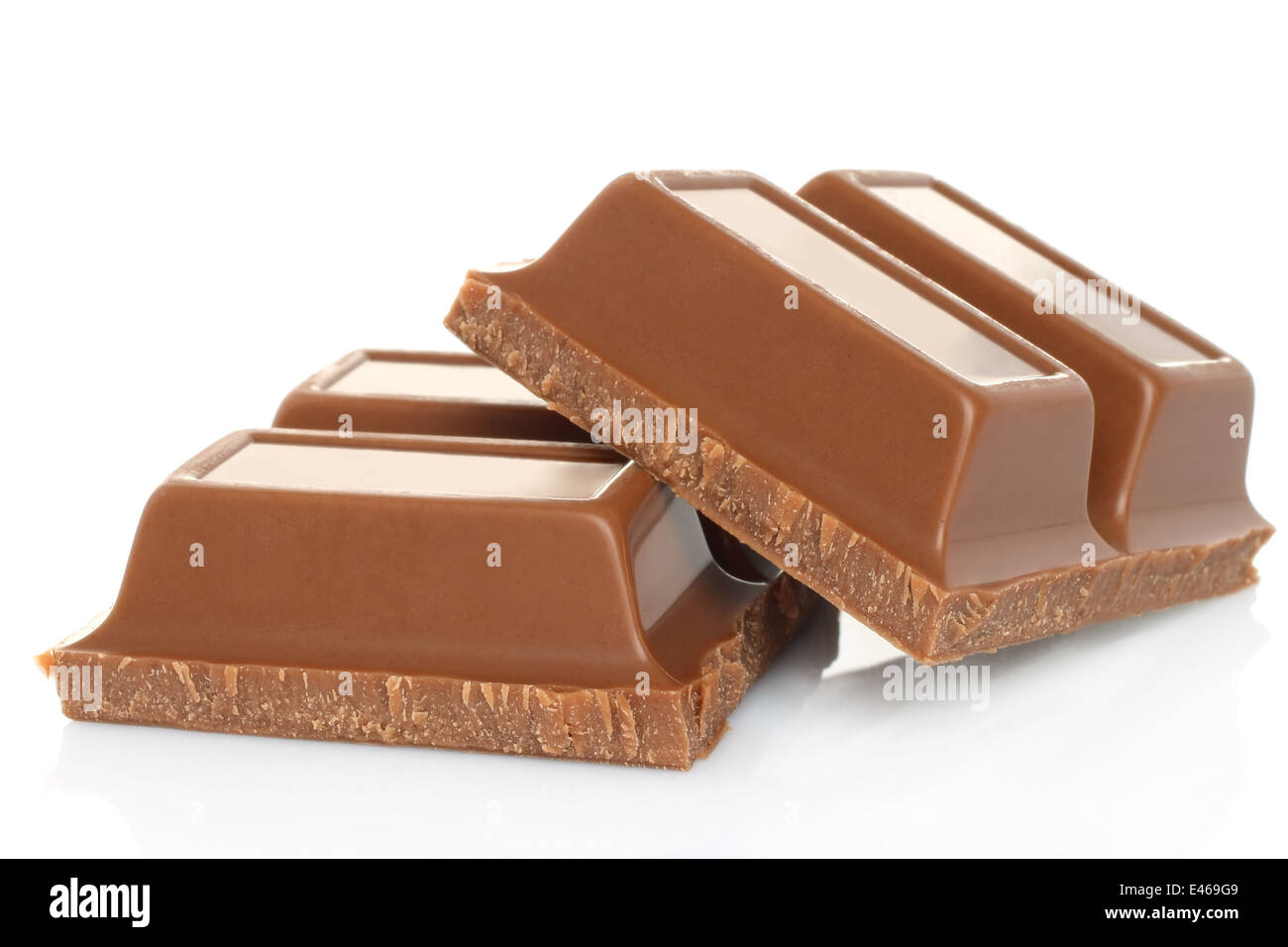 Broken chocolate bar isolated on white background Stock Photo - Alamy